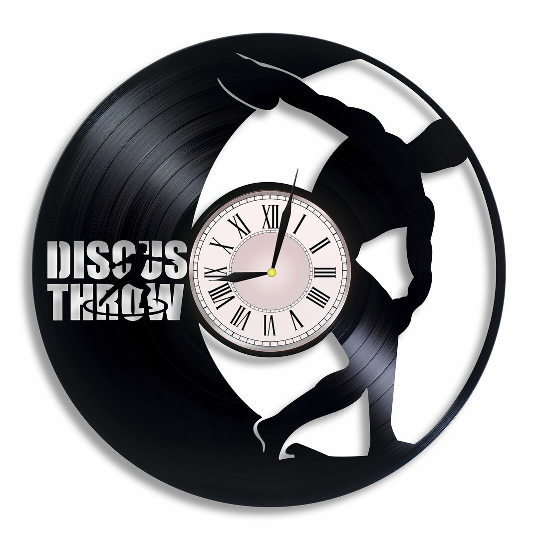 Discus Throw Vinyl Wall Clock, Discus Throw Art, World Athletics Gift ...
