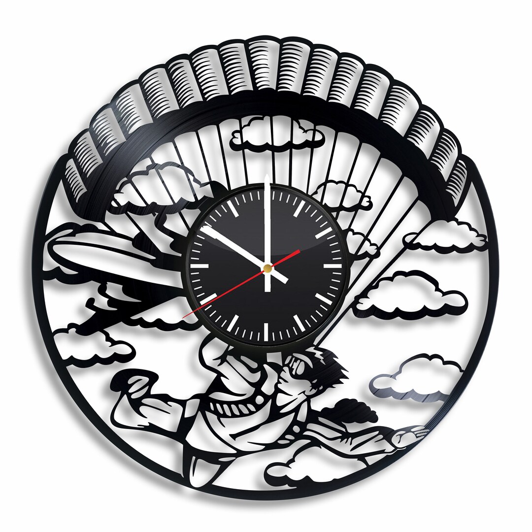 Parachute Wall Clock Inspiring Decor for Adventure and Skydiving ...