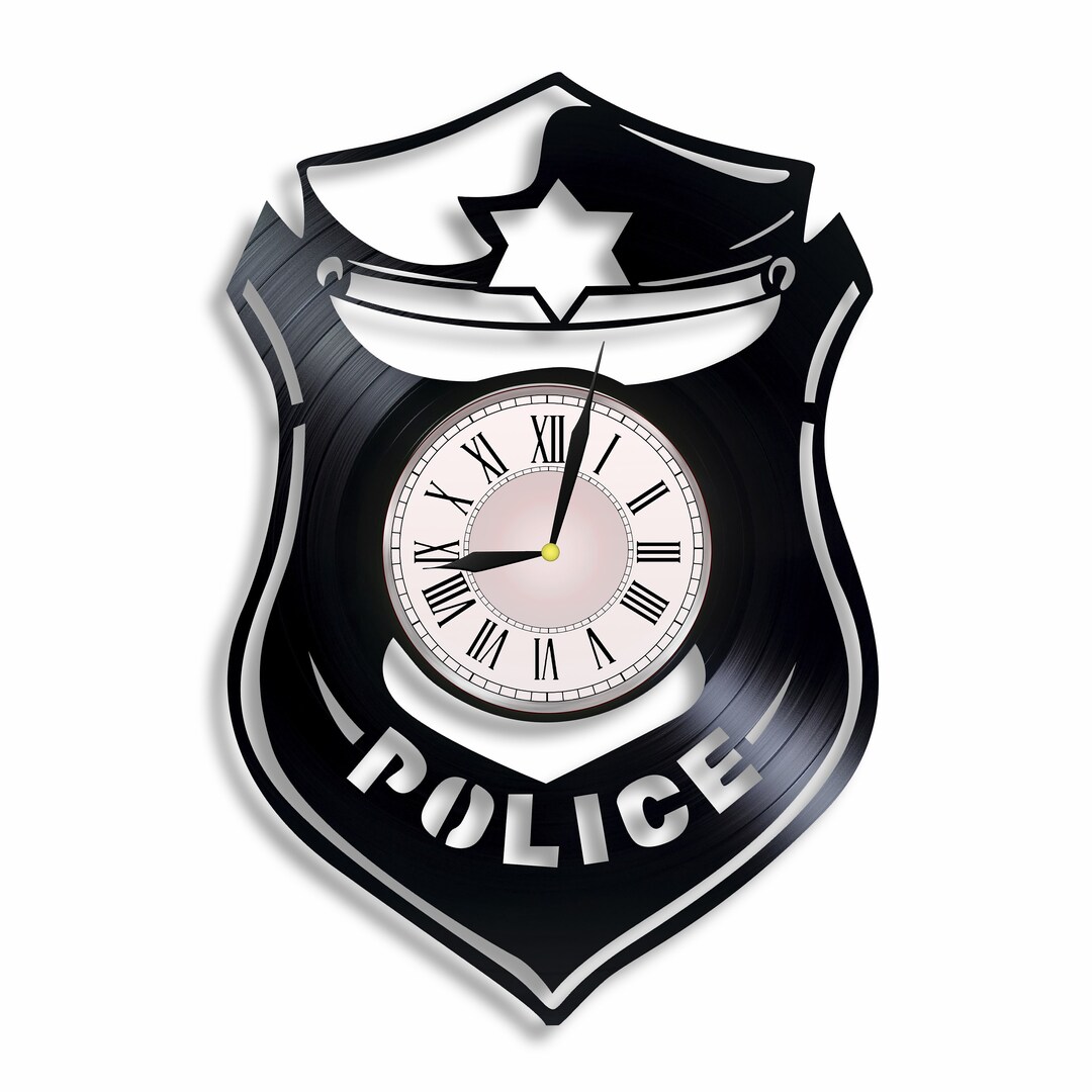 Police Vinyl Wall Clock, Police Department Art, Police Department Arts ...