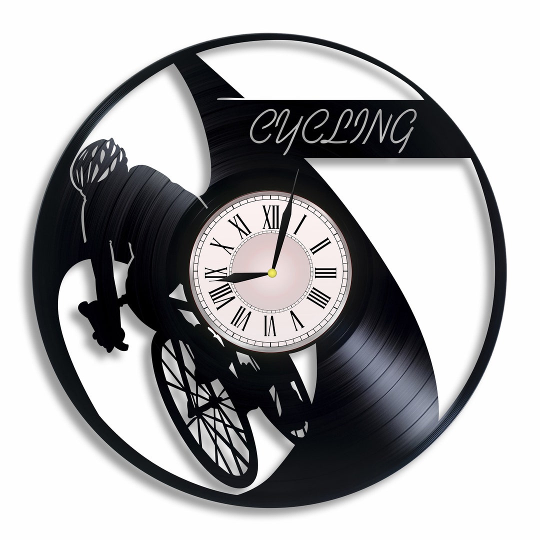 Cycling Sport Vinyl Wall Clock, Cycling Art, Cycling Lover Gift for Any ...