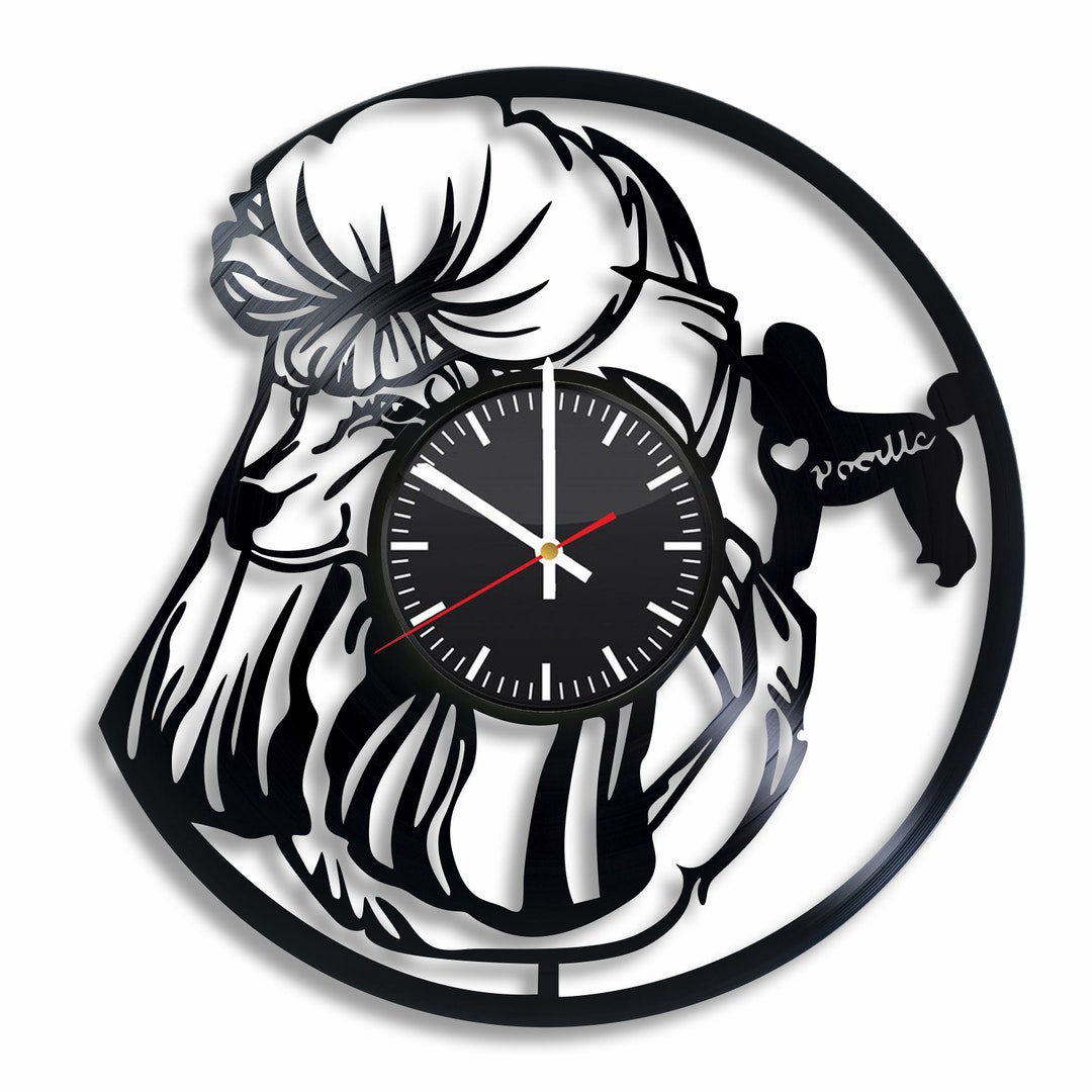 Poodle Art Vinyl Wall Clock Poodle Dog Design Gift for Any - Etsy