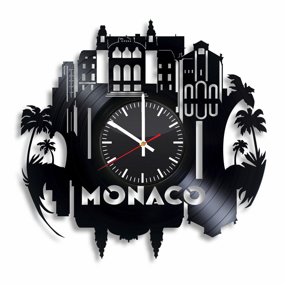 Monaco Vinyl Wall Clock, Monaco Art Design Gift for Any Occasion - Etsy