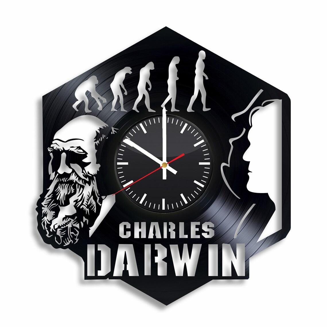 Charles Darwin Art Clock Darwin Print Darwin Fish Darwin | Etsy
