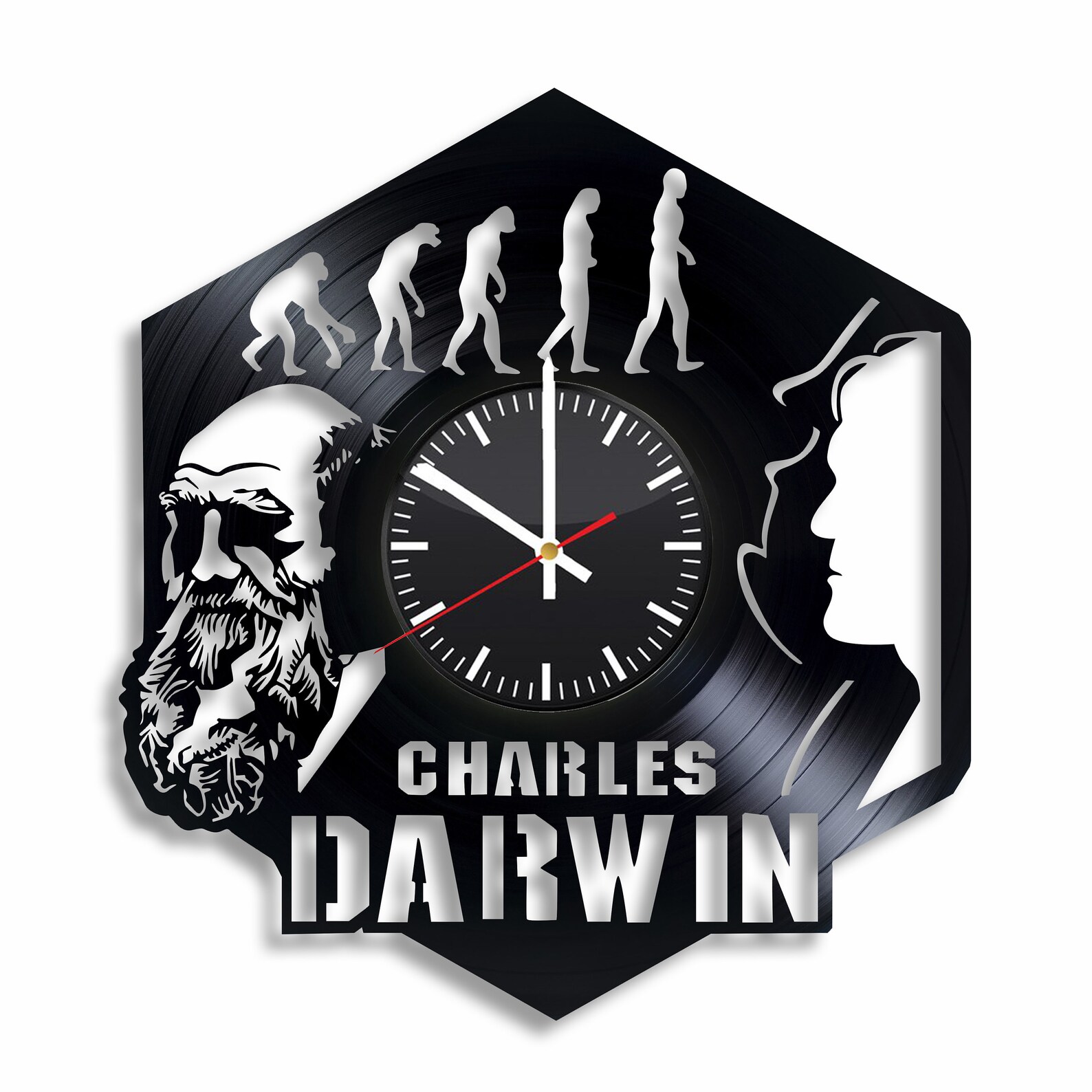 Charles Darwin Art Clock Darwin Print Darwin Fish Darwin - Etsy