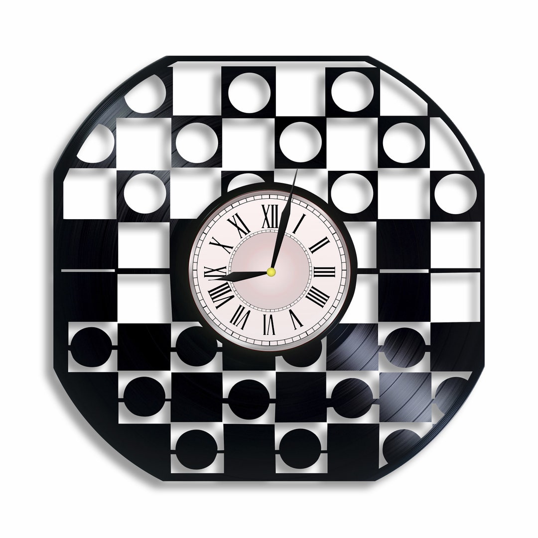 Checkers Game Vinyl Wall Clock Checkers Art Checkers Player - Etsy