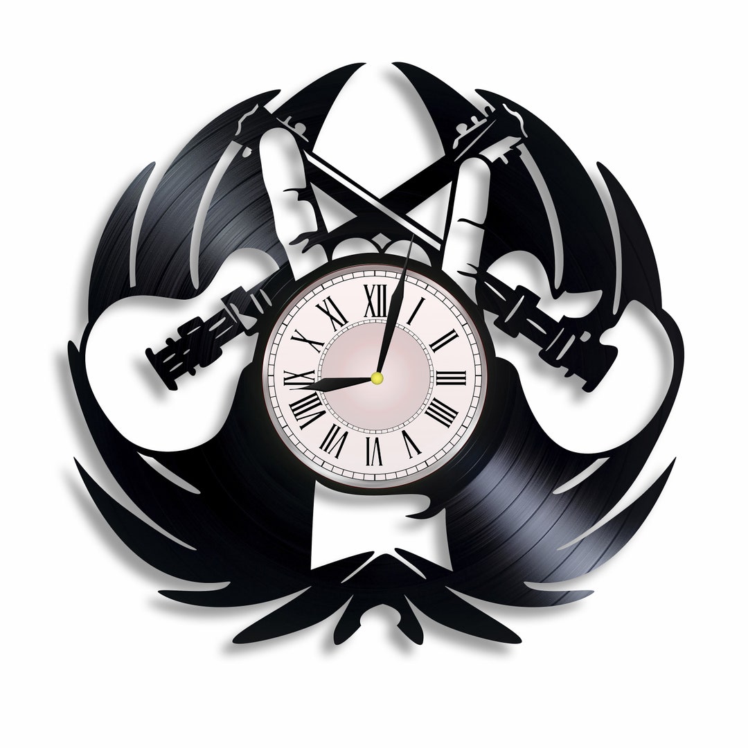 Time to Rock! Cool Rock Music Wall Clock – Handmade Decor Featuring ...