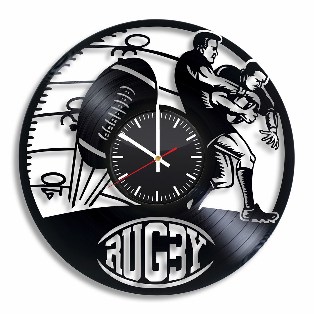 Rugby Gifts for Him Clock Rugby Art Wall Clock Rugby Decor, Rugby Ball ...