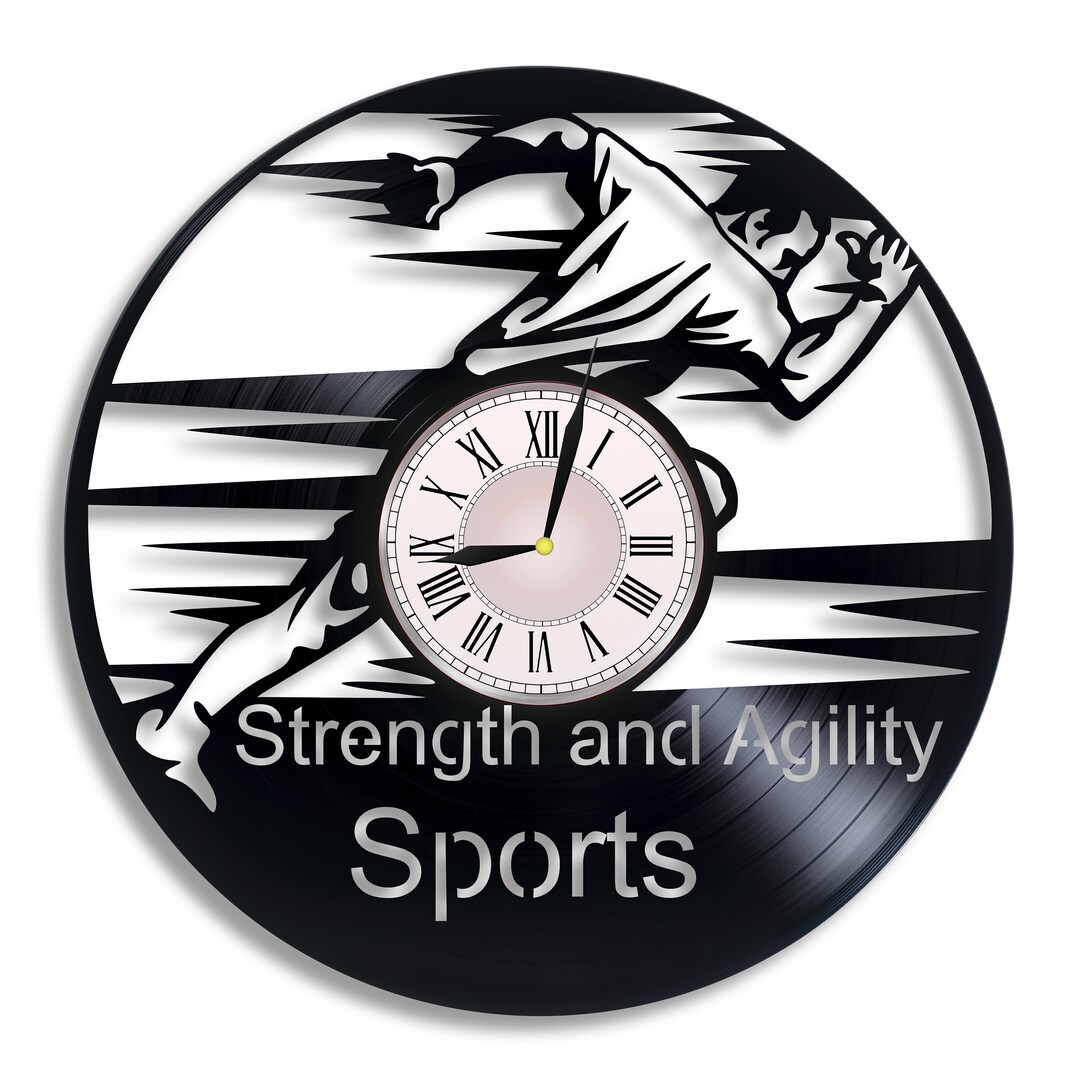 Straight and Agility Sport Vinyl Wall Clock, Training for Sports Art ...