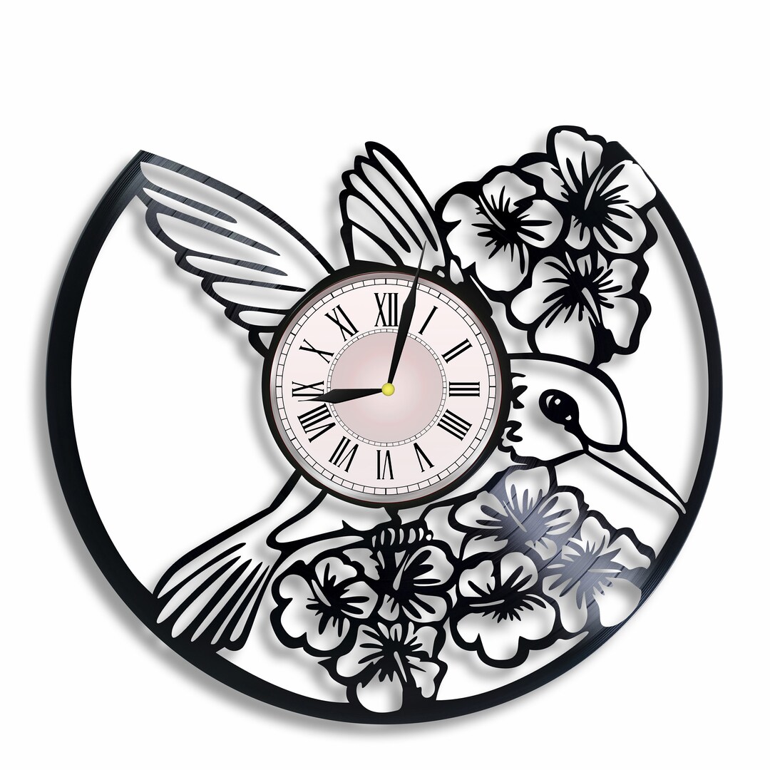 Hummingbird Vinyl Wall Clock, Colibri Bird Gift for Any Occasion ...