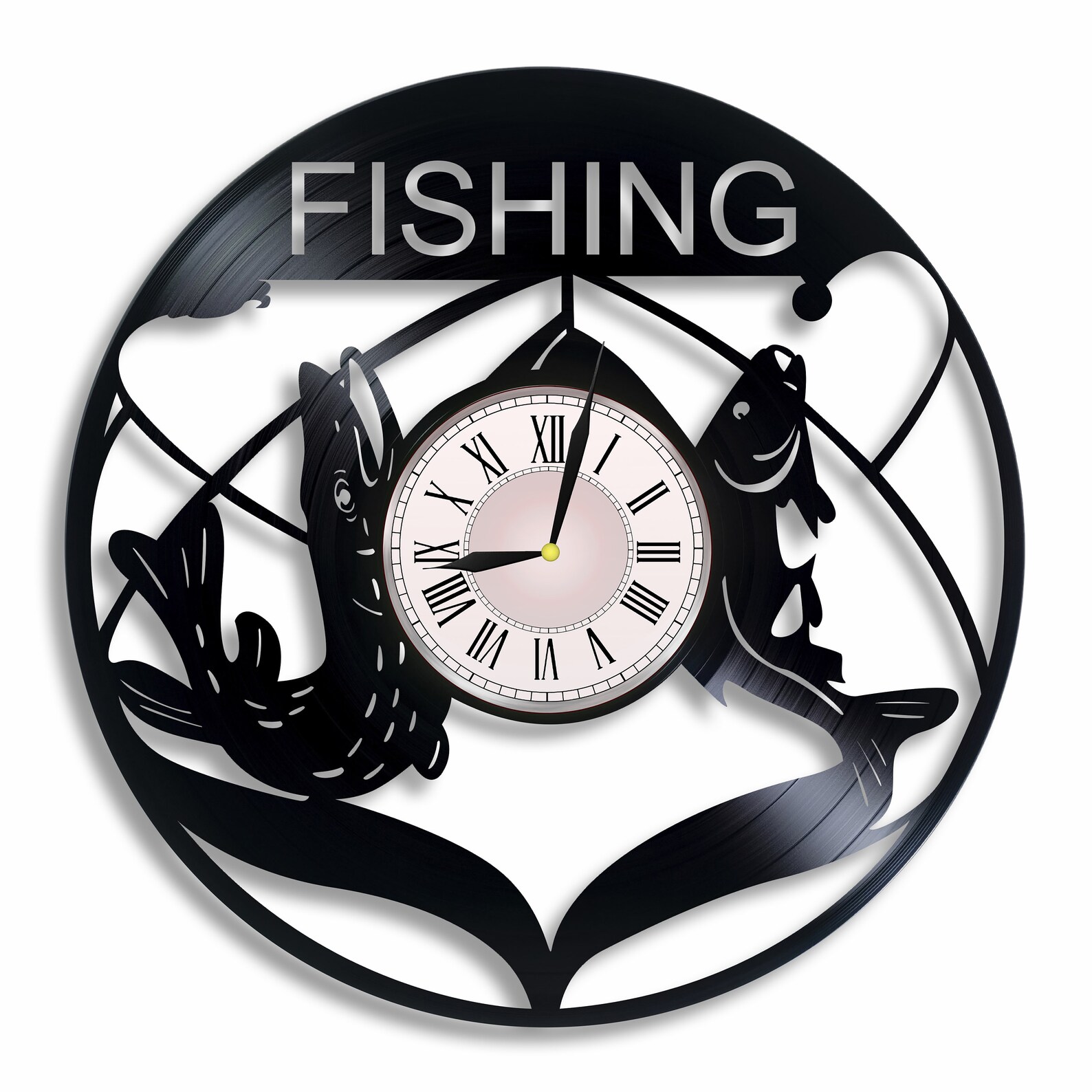 Fishing Sport Vinyl Wall Clock, Fishing Art, Fishing Lover Gift for Any ...