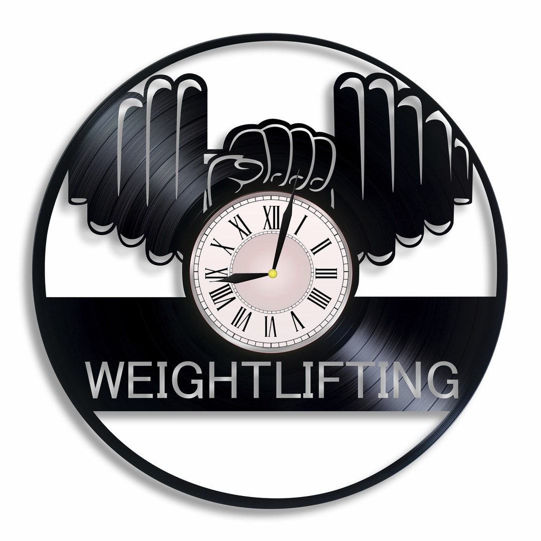 Weightlifting Sport Vinyl Wall Clock, Weightlifting Art, Weightlifting ...
