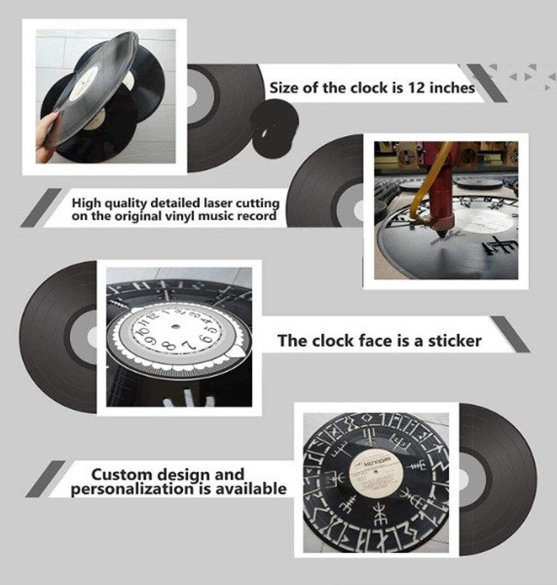 Domino Design Game Art Vinyl Wall Clock, Domino Game Design Gift for ...