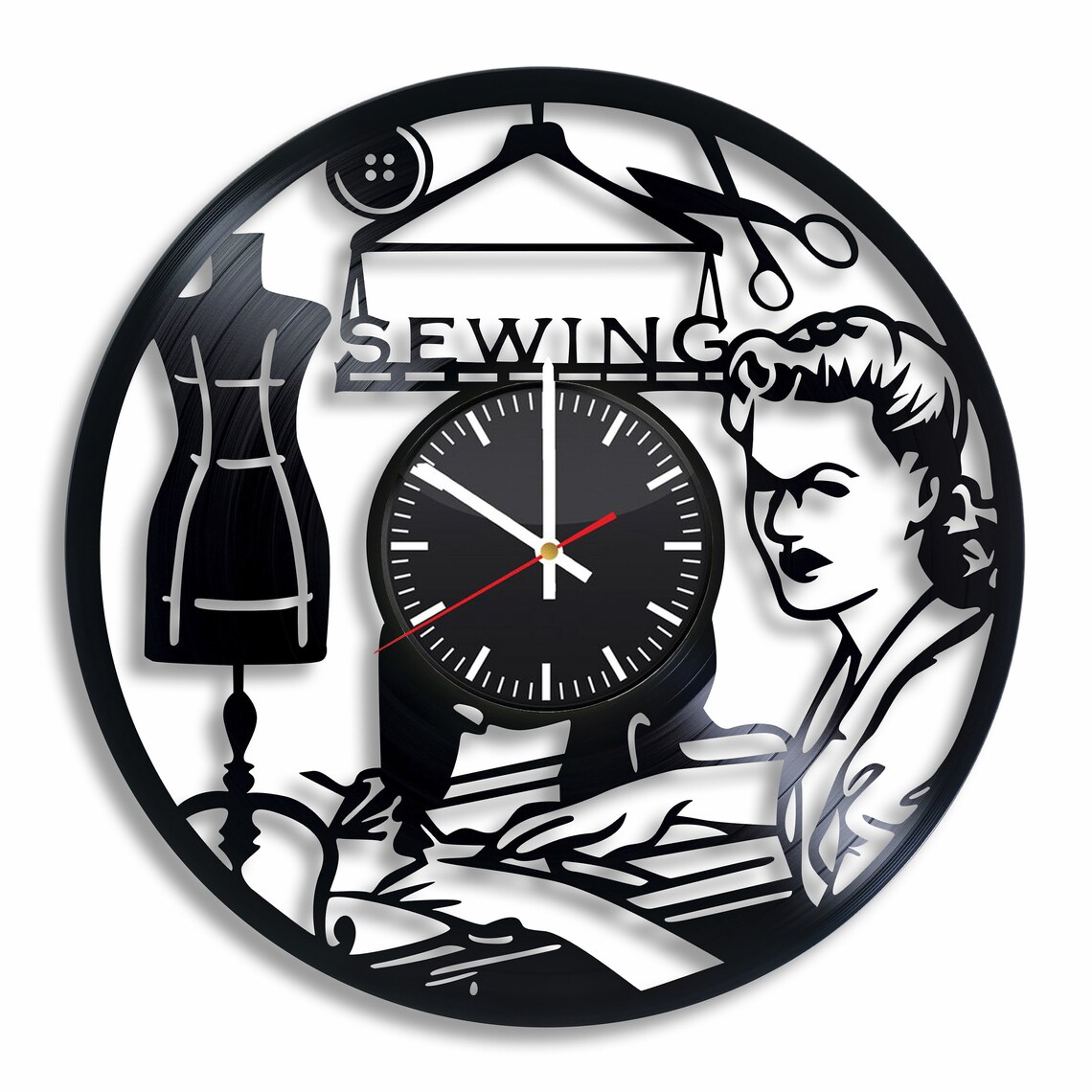 Sewing Vinyl Wall Clock, Sewing Gift for Any Occasion, Christmas ...