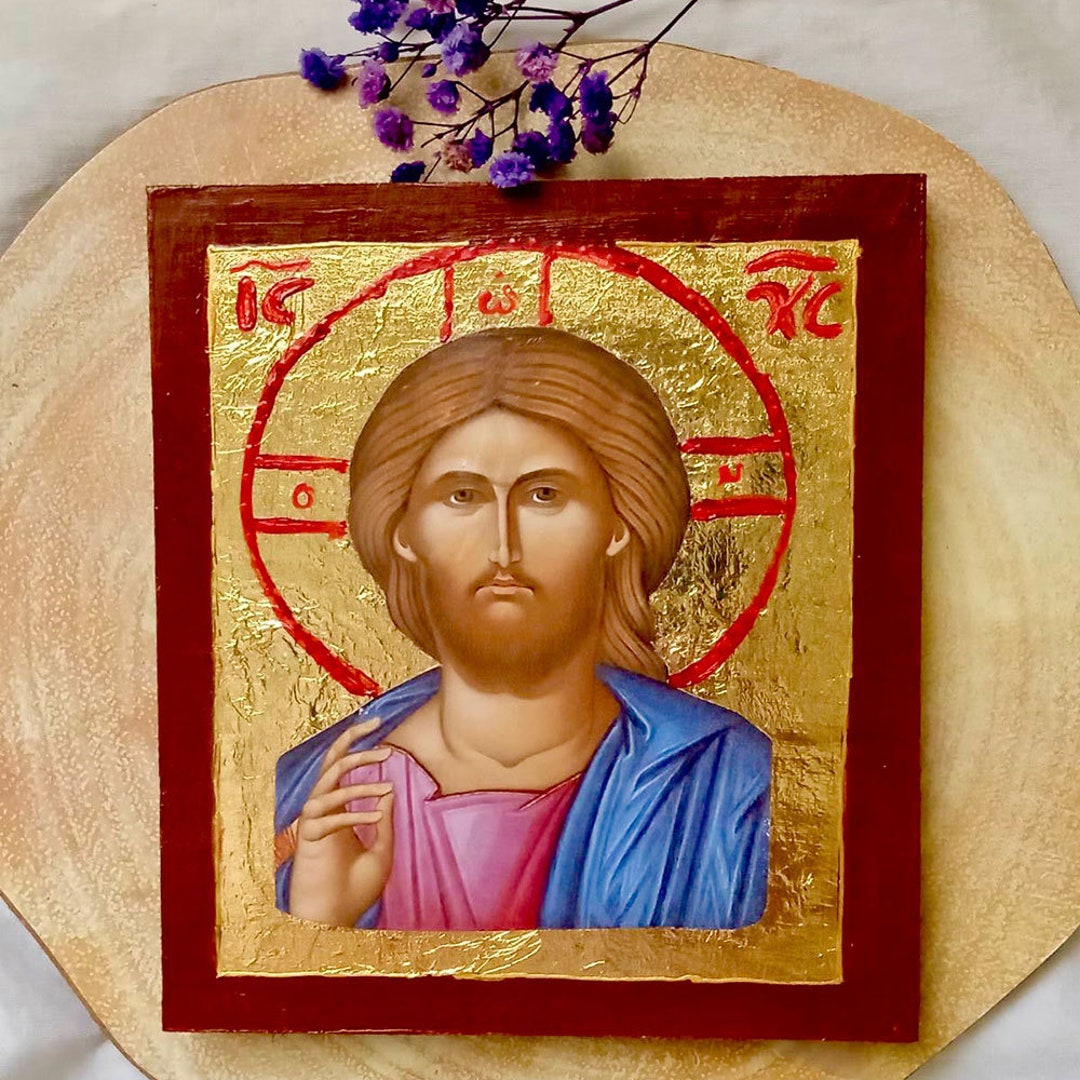 Jesus Christ Blessing Handmade Orthodox Icon Handmade Greek Orthodox ...