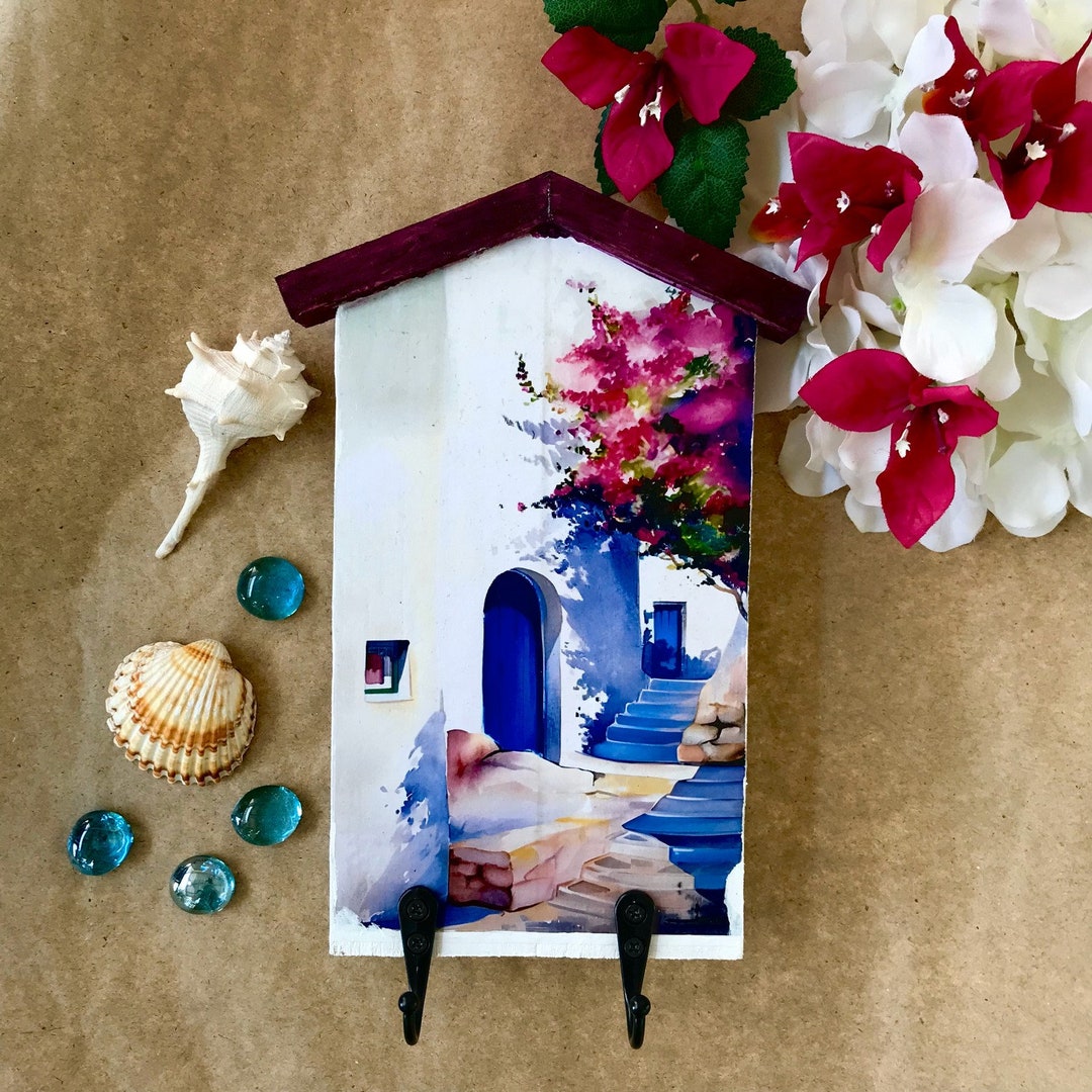Key Holder Ιnspired From Greek Island / Key Hook / Wall Decor/ Key ...