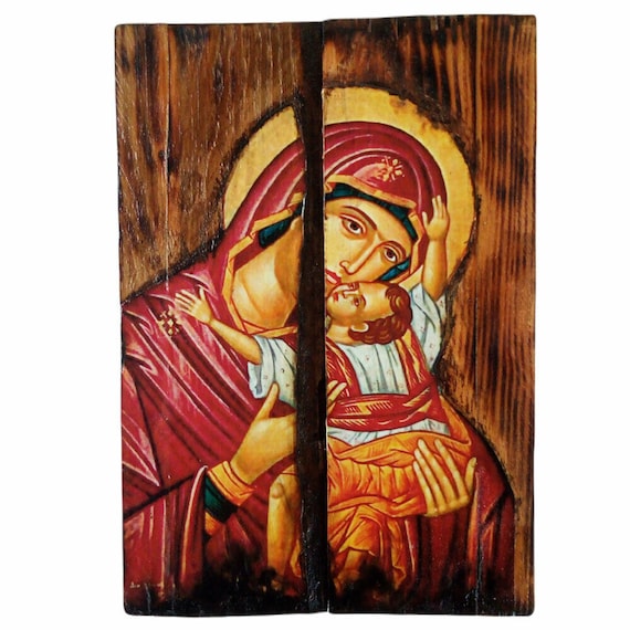 Icon of Panagia Glykophilousa/ Greek Orthodox Icon of Virgin - Etsy