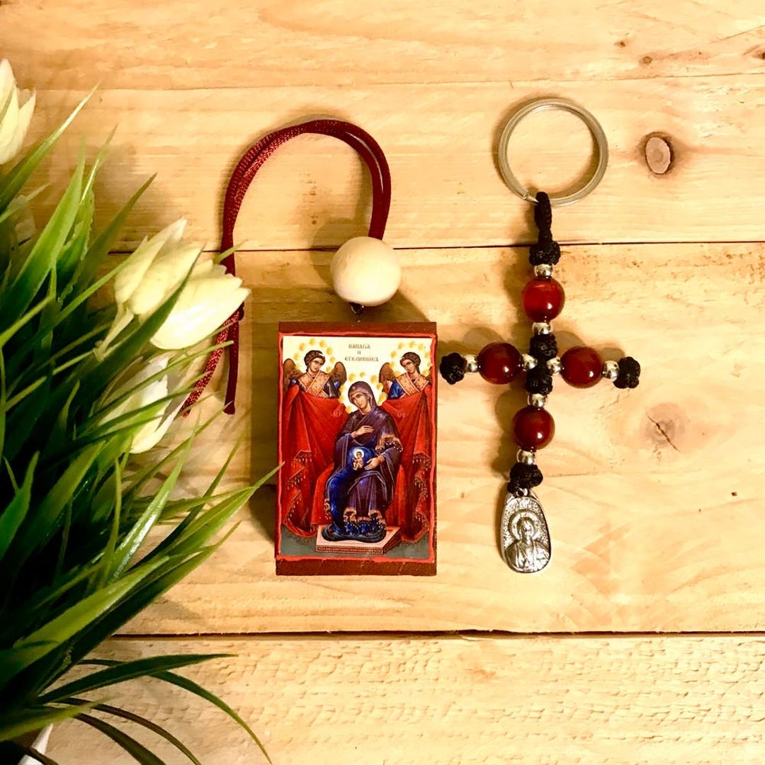 Handmade Mini Orthodox Icon Set With Keychain Religious Gifts Portable ...