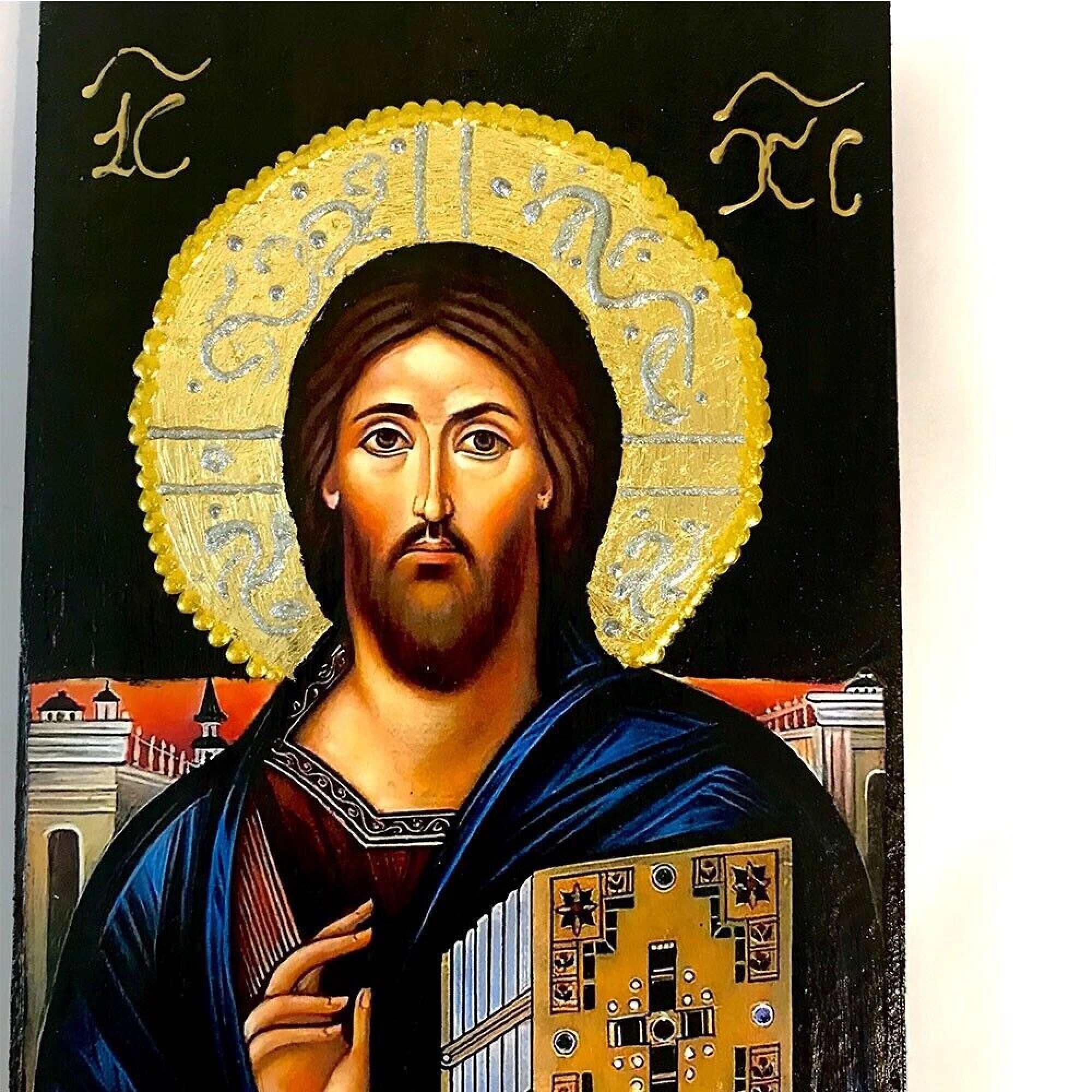 Jesus Christ of Sinai Handmade Wooden Greek Orthodox Icon - Etsy