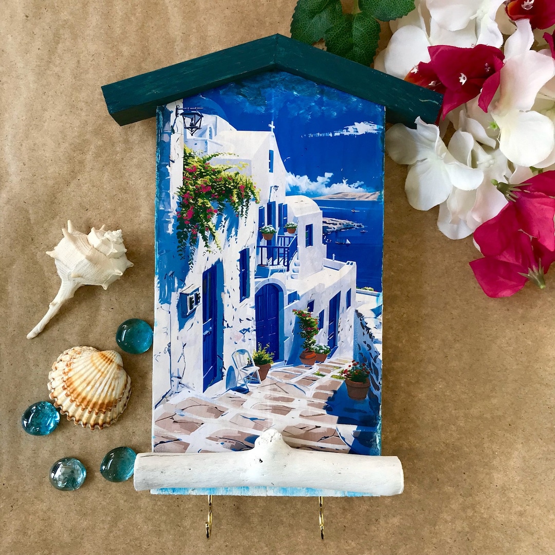 Key Holder Ιnspired From Greek Island / Key Hook / Wall Decor/ Key ...
