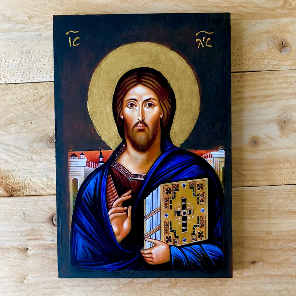 Jesus Christ of Sinai Handmade Wooden Greek Orthodox Icon / Handmade ...