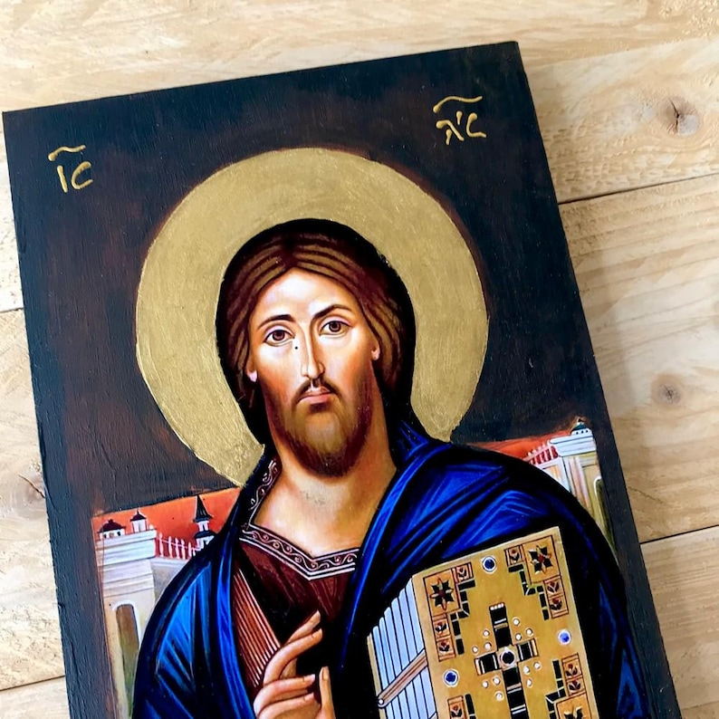 Jesus Christ of Sinai Handmade Wooden Greek Orthodox Icon / Handmade ...