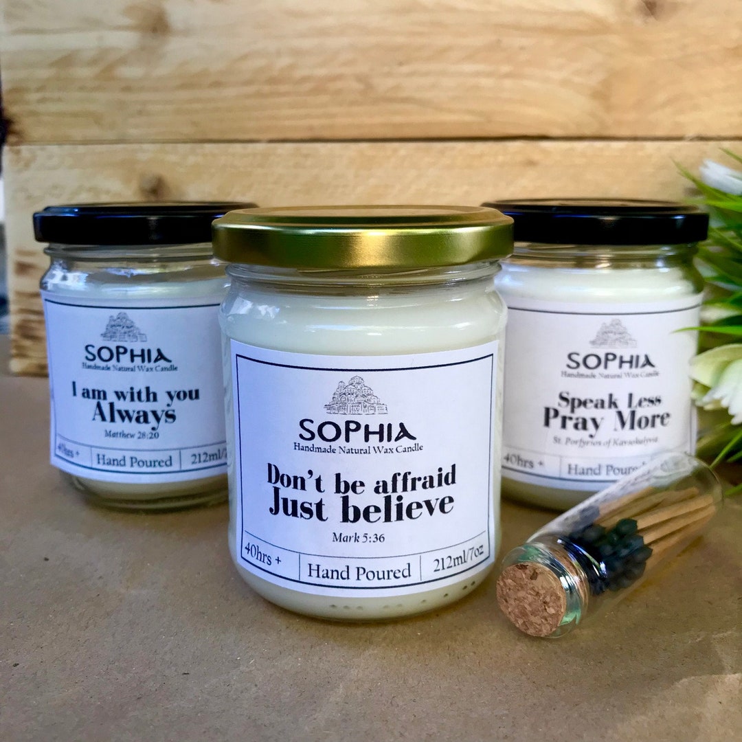 Set of 2 Hand-poured Soy Candles/ Bible Scripture Verse Candle ...