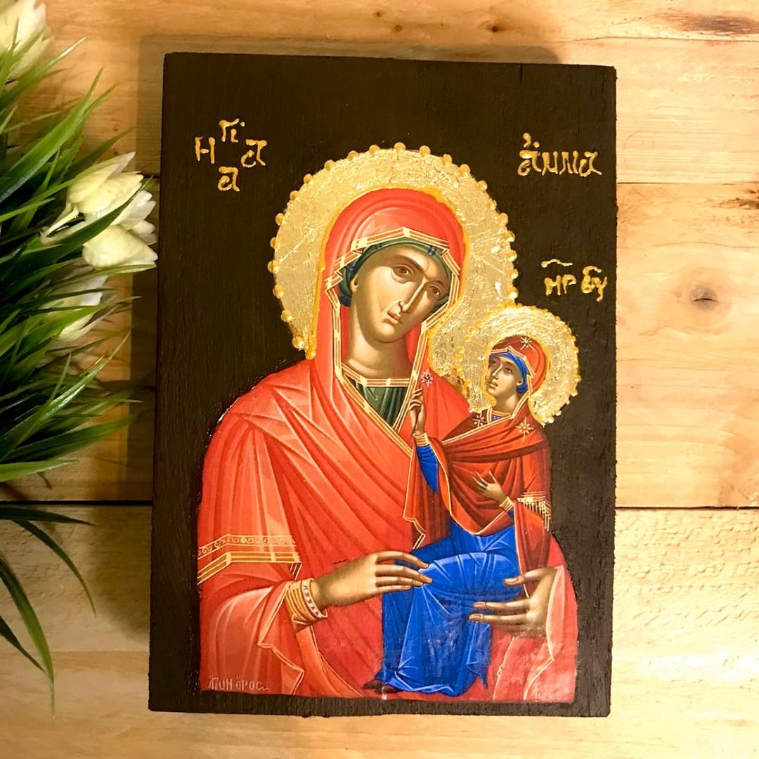 Handmade Orthodox Icon of Saint Anna, Mother of the Theotokos ...