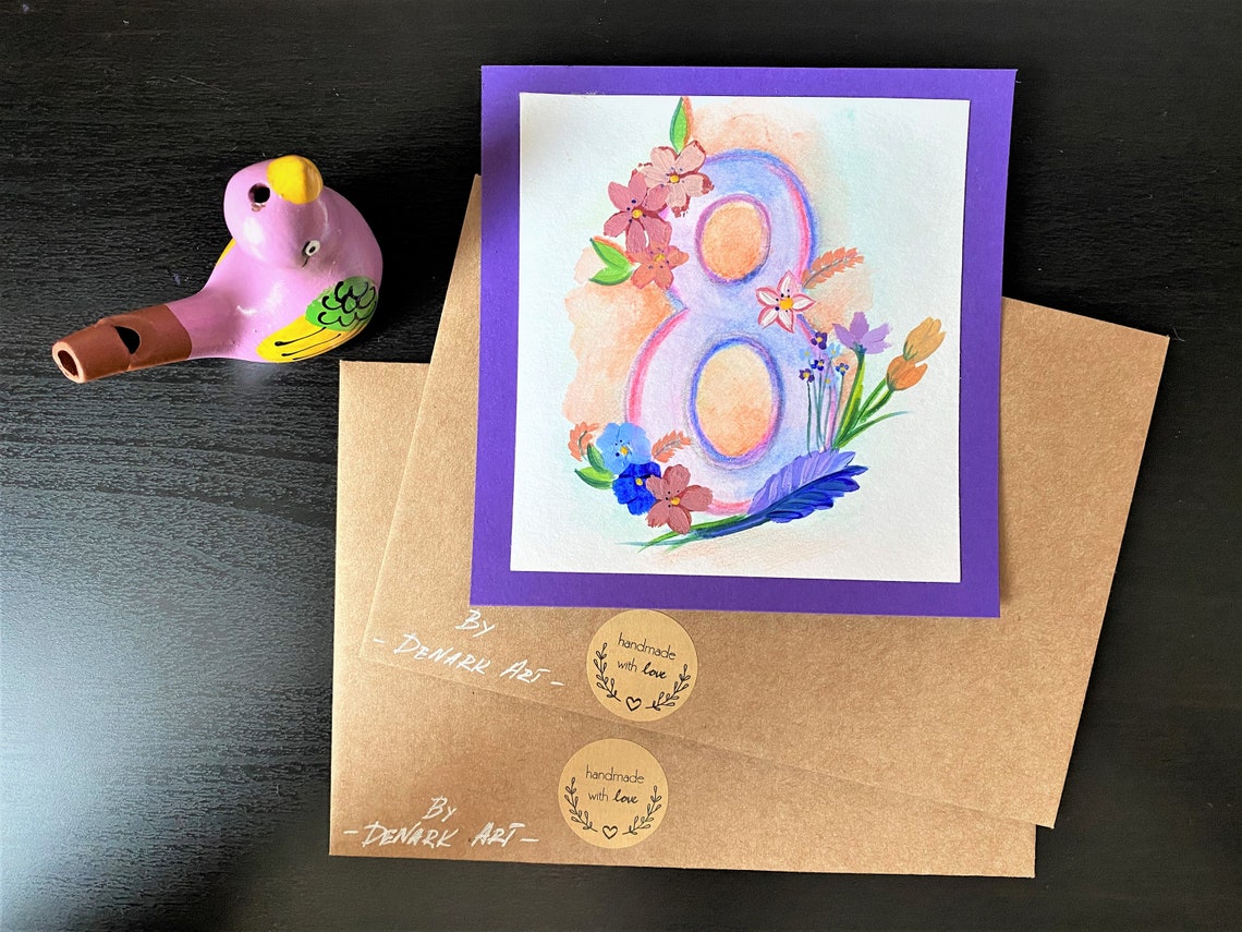 Postcards set of 7 Gift postcard 8th of March postcards | Etsy