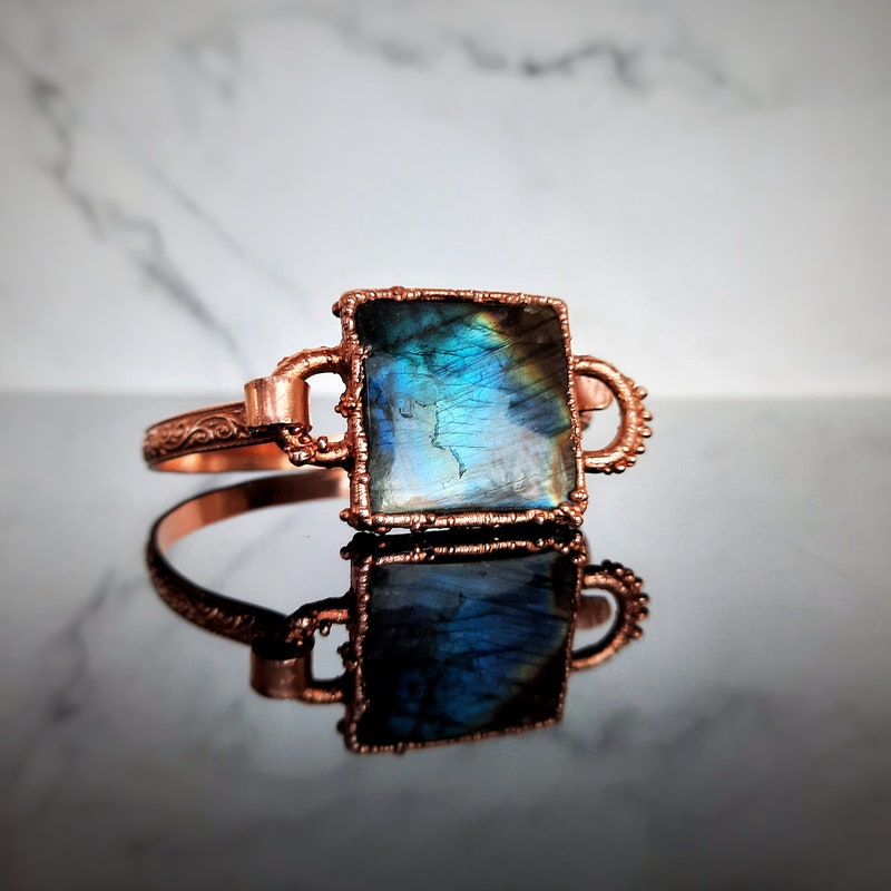 Labradorite Cuff Bracelet - Etsy