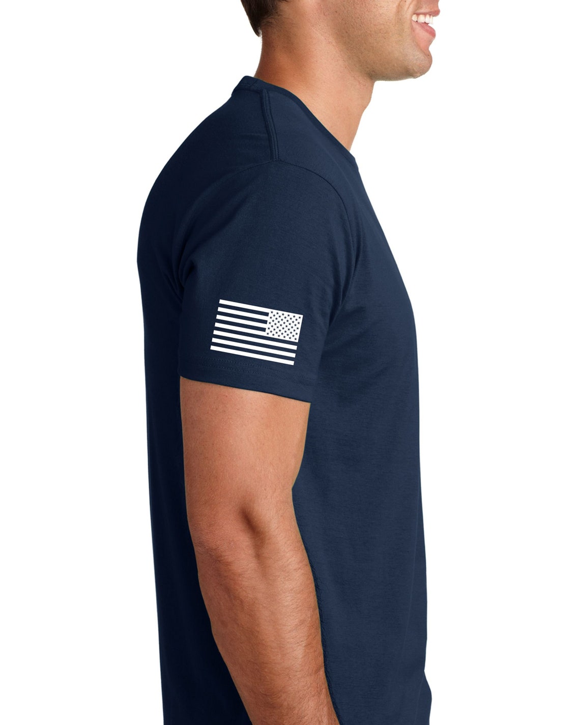 U.S Navy Left Chest Logo With US Flag Shirt - Etsy