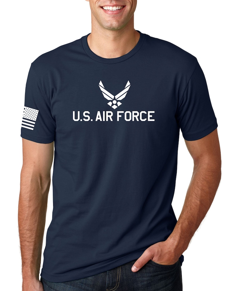 Air Force Front Logo With US Flag Shirt - Etsy