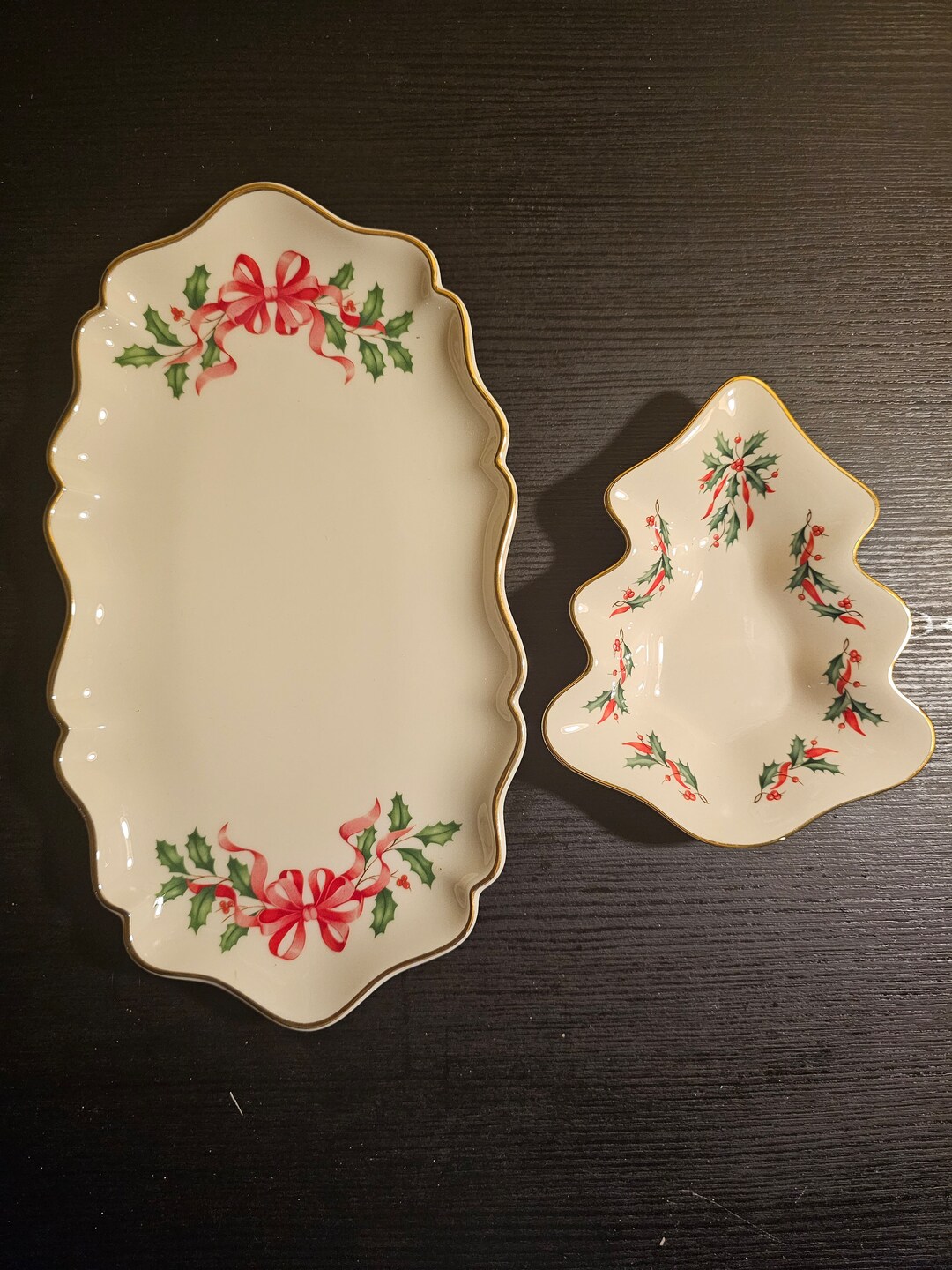 Lenox Holiday Holly 10 Tray and Candy Dish No Box - Etsy