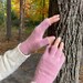 Pink Angora Fingerless Mittens: Knit Winter Gloves - Etsy