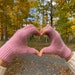 Pink Angora Fingerless Mittens: Knit Winter Gloves - Etsy