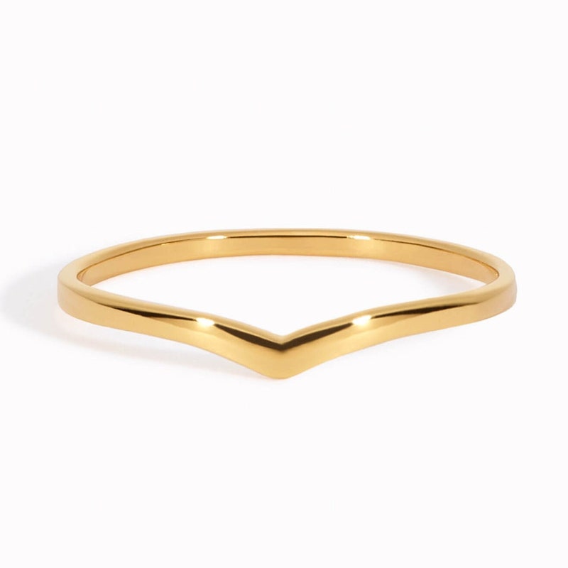 Gold Chevron Wedding Band - Etsy