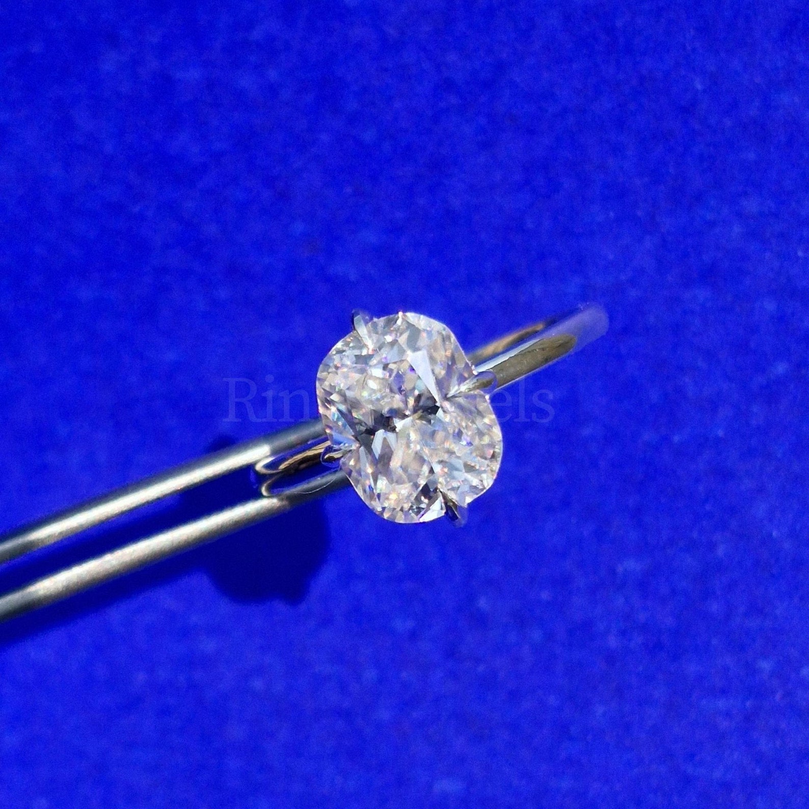 4CT Elongated Cushion Cut Engagement Ring Cushion Cut Solitaire Compass ...