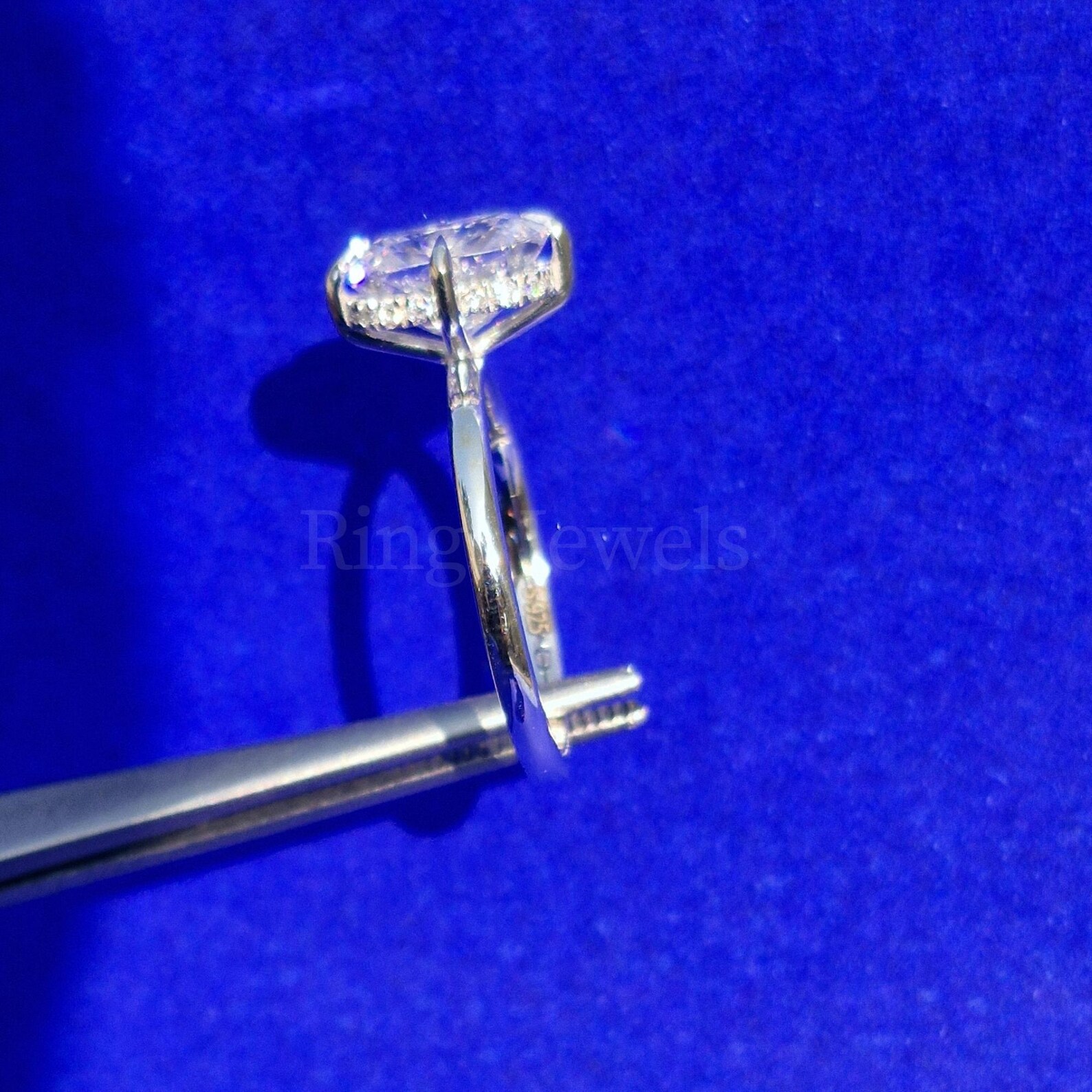 4CT Elongated Cushion Cut Engagement Ring Cushion Cut Solitaire Compass ...