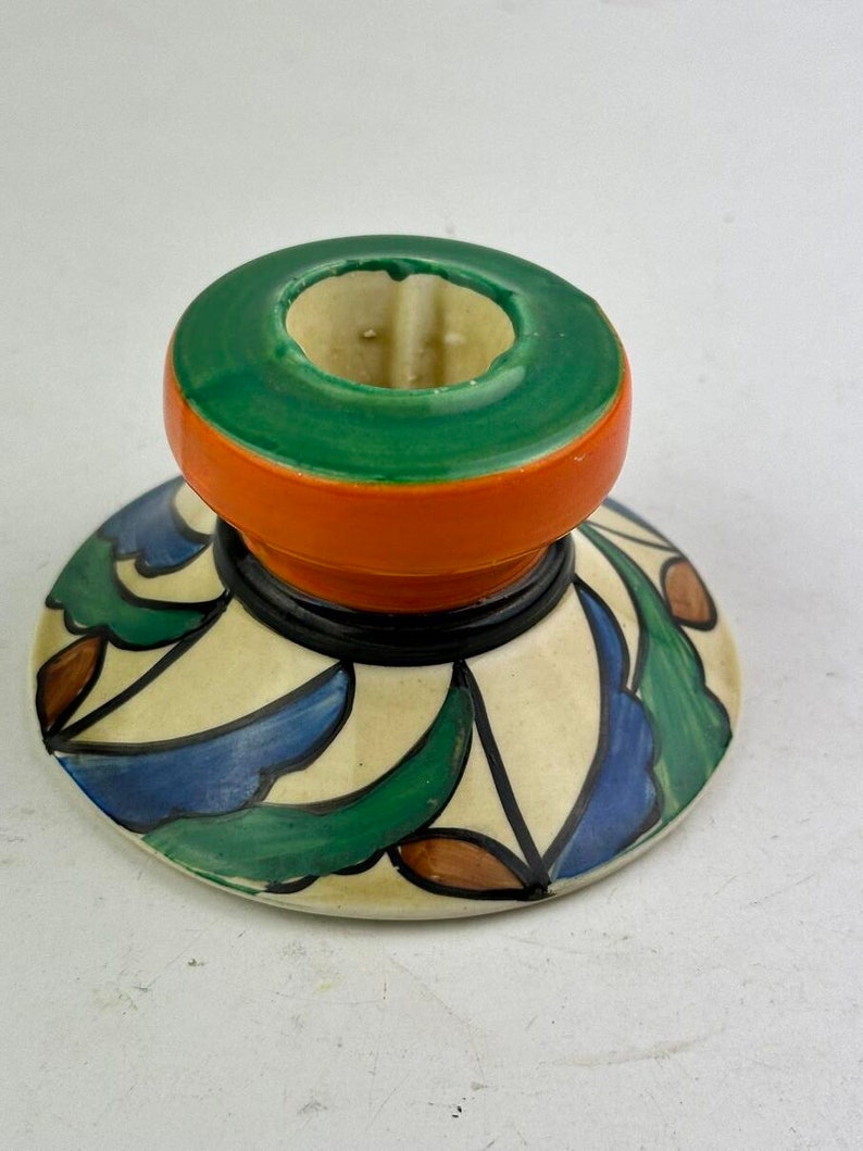 Clarice Cliff WHISPER Pattern Candlestick, 5.5cm. Shape 331. Art Deco ...