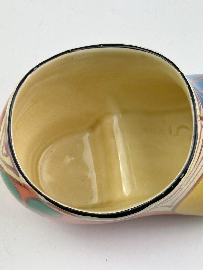 Clarice Cliff MELON (orange) Pattern Sabot/clog, 7cm High by 14cm ...