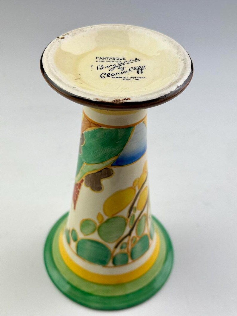 Clarice Cliff SECRETS Pattern Shape 280 Trumpet Vase, Very Attractive ...