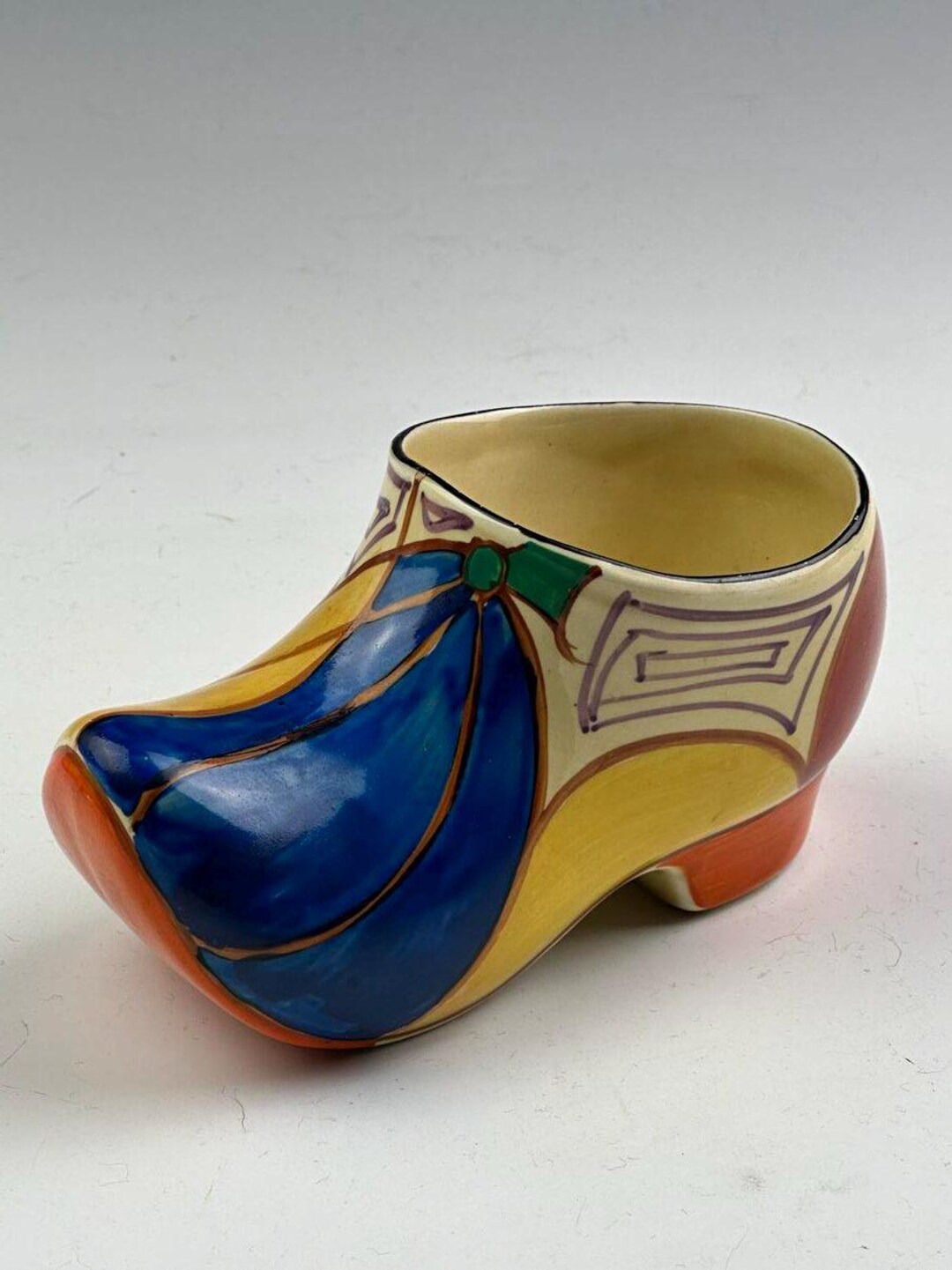Clarice Cliff MELON (orange) Pattern Sabot/clog, 7cm High by 14cm ...