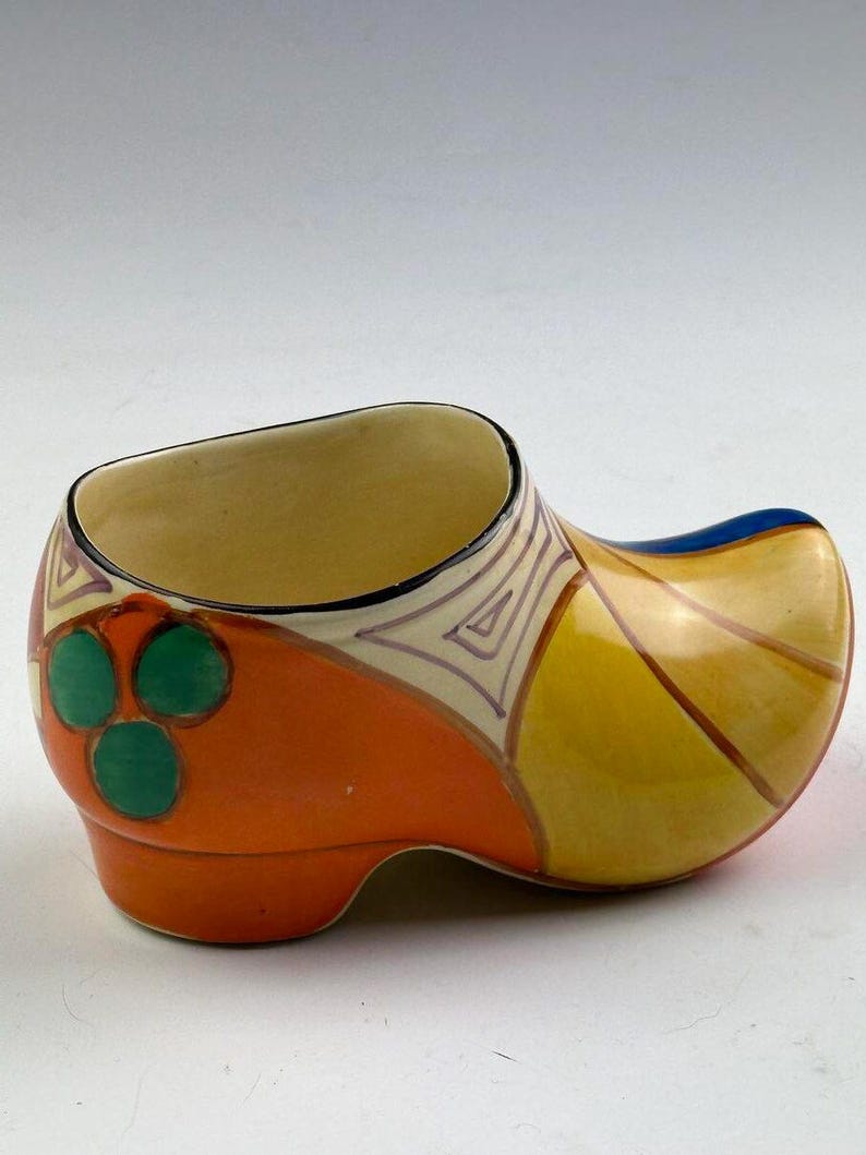 Clarice Cliff MELON (orange) Pattern Sabot/clog, 7cm High by 14cm ...
