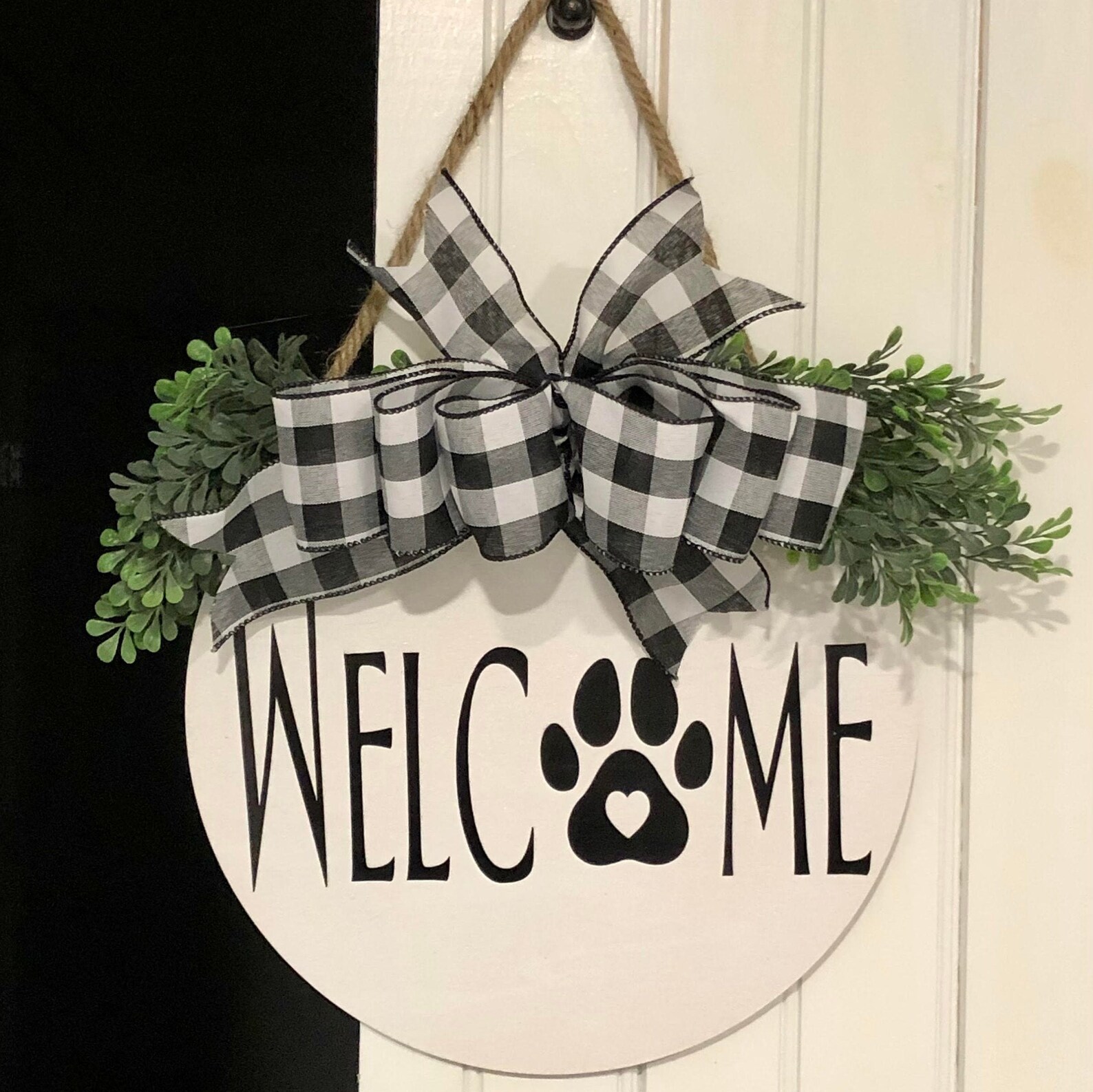 Welcome Sign With Paw Print - Etsy