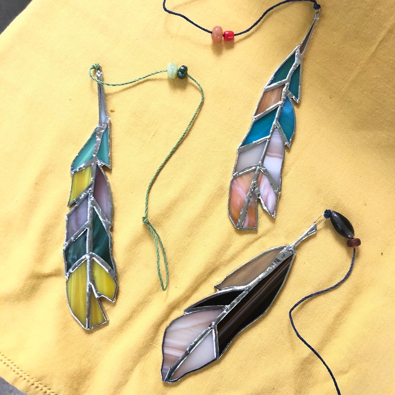 Stained Glass Feather - Etsy