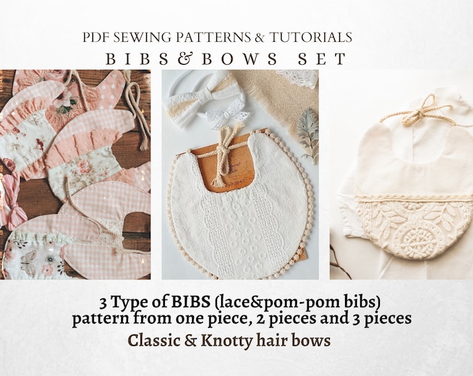 3 Type of Bibs pom-pom Lace Bib 2 Fabric Pieces Bib 3 - Etsy