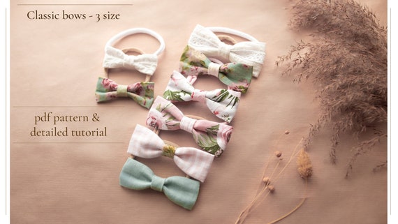 Hair Bow Sewing PDF Pattern and Tutorial 3 Size Baby Bow | Etsy