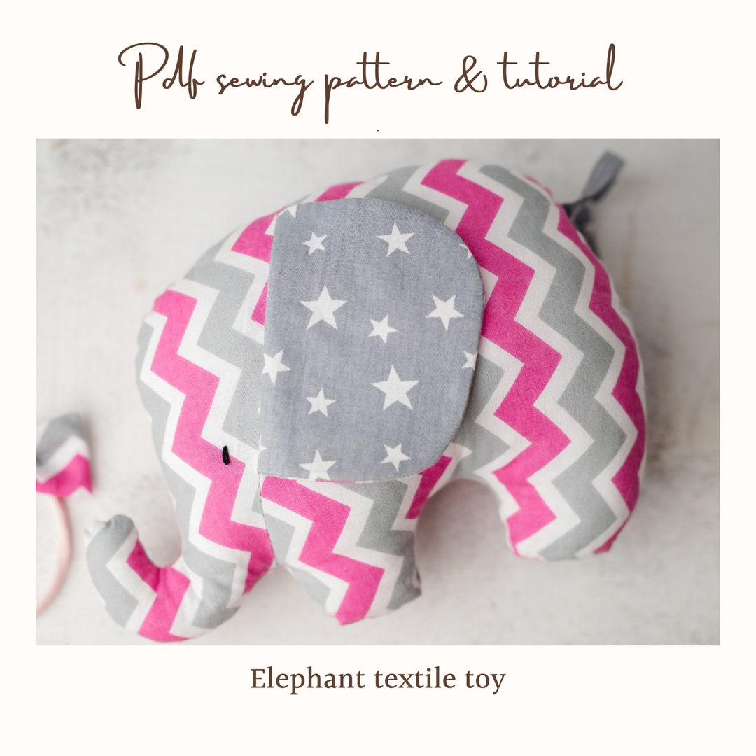 Elephant Toy Pattern Sewing Pdf&tutorial, Soft Animal Toy, Fabric Soft ...