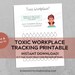 Toxic Workplace Tracking Printable | Mental Health Checklist | Job ...