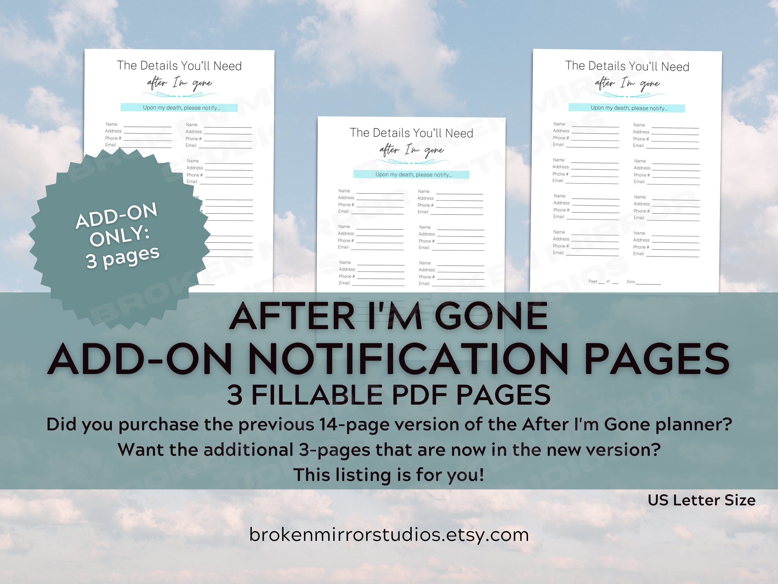 After Death Planner ADD-ON ONLY | Family Prep | Emergency Planner ...