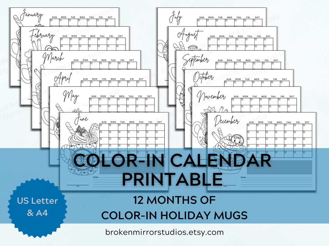Printable Calendar | Coloring Book | Holiday Coloring Pages | Seasonal ...